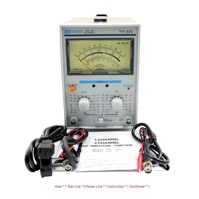 NEU TVT-322 DUAL-KANAL Milivoltmeter hochwertiges Doppelnadel ...