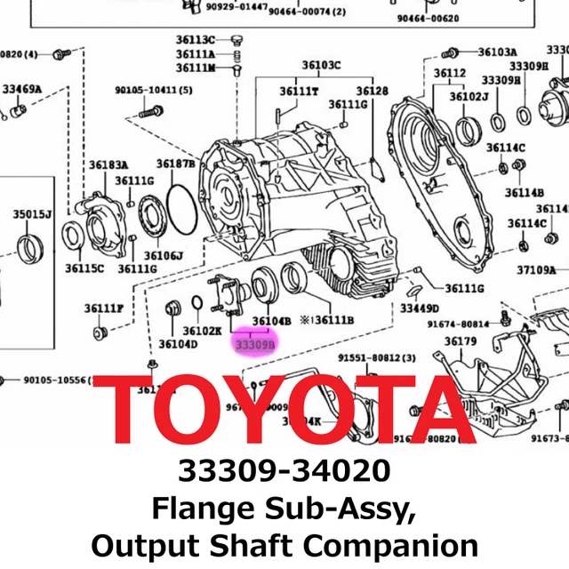 BRIDE D'ORIGINE TOYOTA Lexus Sub-Assy, arbre de sortie compagnon 33309 ...