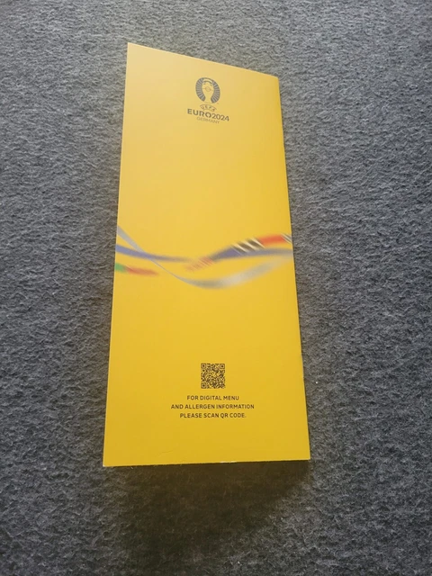 VIP MENU SPEISEKARTE UEFA Club EURO 2024 Deutschland Germany EM EUR 7 ...