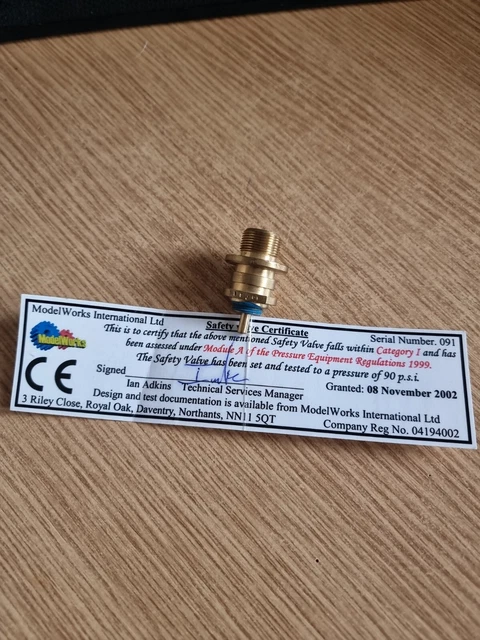 LIVE STEAM MODELWORKS 5 Inch Gauge Boiler Pressure Safety Valve With ...