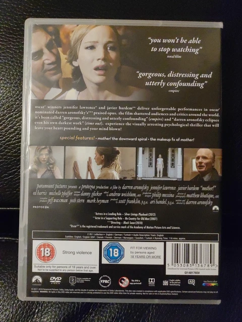 MOTHER! DVD - Jennifer Lawrence, Javier Bardem, vgc EUR 2,32 - PicClick IT