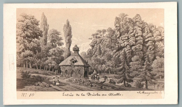 CDV ENTRÉE DE LA BRECHE AU DIABLE 1860's PHOTO DESROCHES NORMANDIE CAEN ...