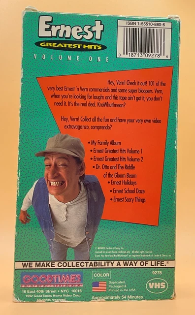ERNEST GREATEST HITS Volume One VHS 1992 **Buy 2 Get 1 Free** £6.66 ...