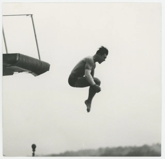 VINTAGE PHOTO YOUNG Men German Olympic Swimmer DIVE Male Swimwear ...