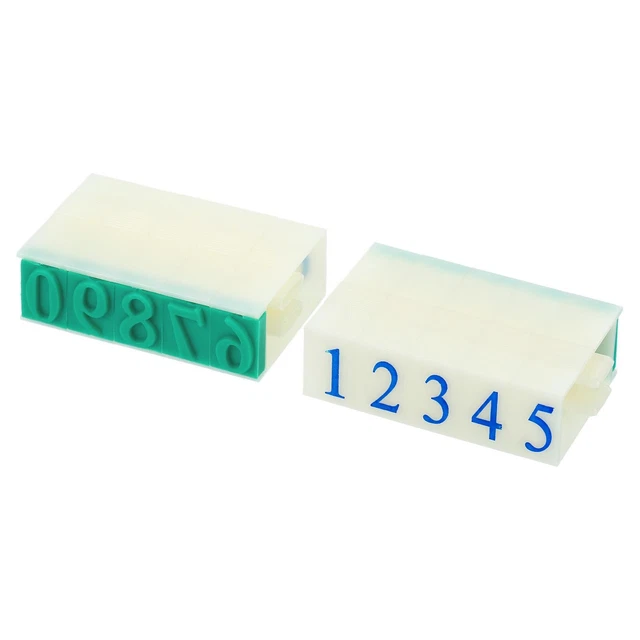 DETACHABLE NUMBER STAMP Plastic 13mm 9 Digits Font Size 2 Numeral 0-9 ...