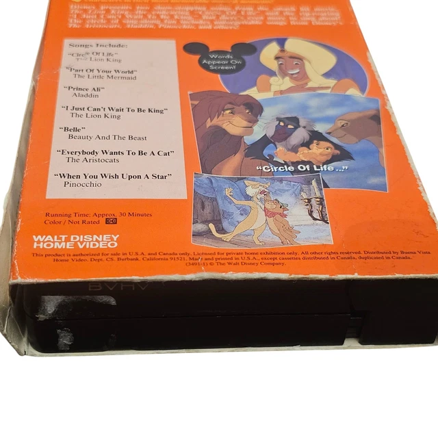 DISNEYS SING ALONG Songs - The Lion King: Circle of Life (VHS, 1994 ...
