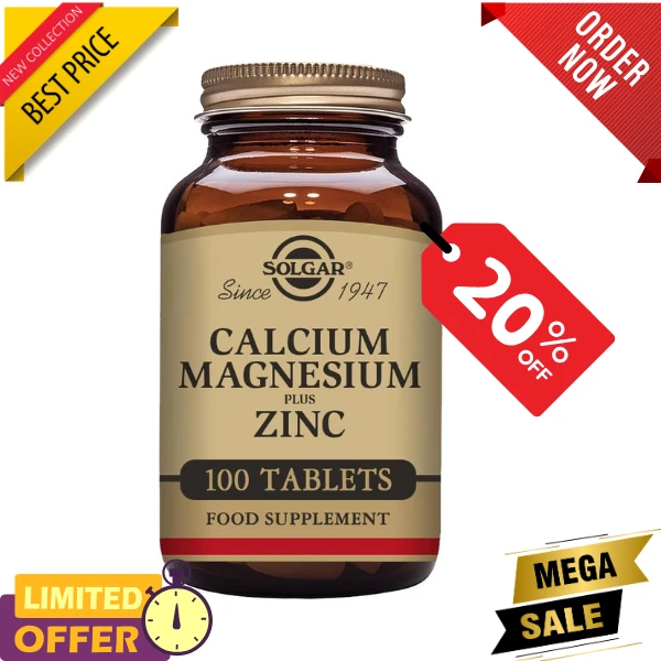 SOLGAR® CALCIUM MAGNESIUM Plus Zinc Tablets - Pack of 100 - Healthy ...