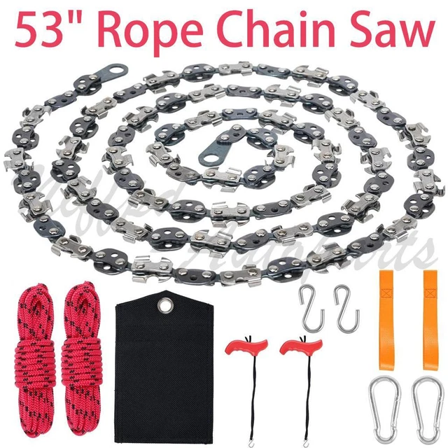 53 INCH ROPE Saw, High Reach Tree Limb Hand Rope Chain Saw, 68 Sharp ...