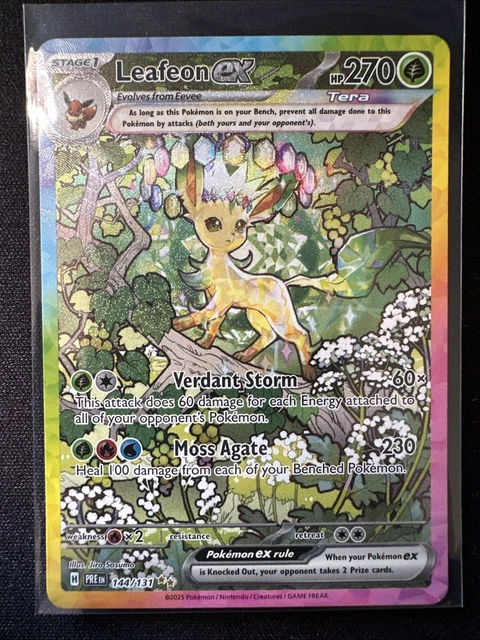 LEAFEON EX SIR 144/131 Prismatic Evolutions Pokémon TCG Scarlet ...