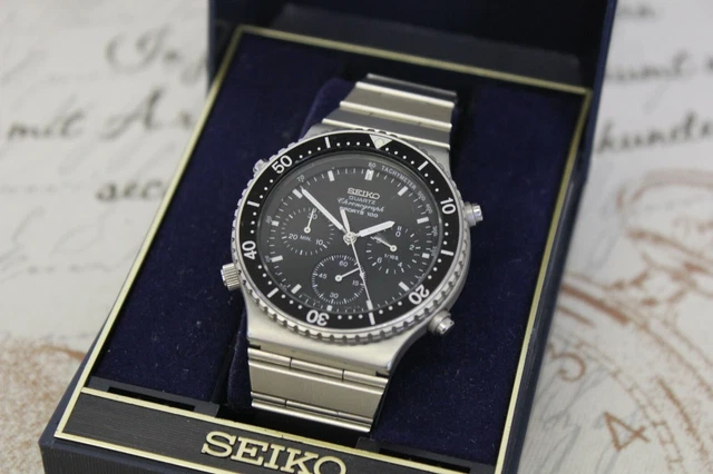 VINTAGE 80ER JAHRE Seiko Chronograph 7A28 7040 in Box Stahl wrist watch ...