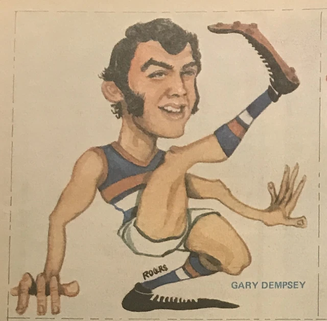 1973 ROGERS CARICATURES Gary Dempsey Footscray Bulldogs with blog $12. ...