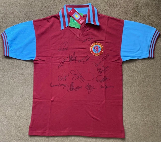 VERY RARE ASTON VILLA 1982 HOME FOOTBALL SHIRT SIGNED BY 14 PLAYERS ...