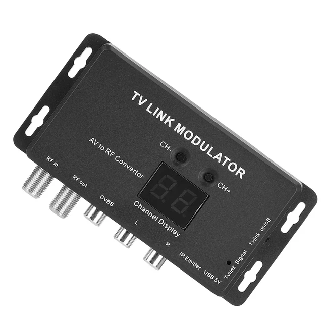 TM70 UHF TV LINK Modulator AV To RF Converter IR Extender With Channel ...