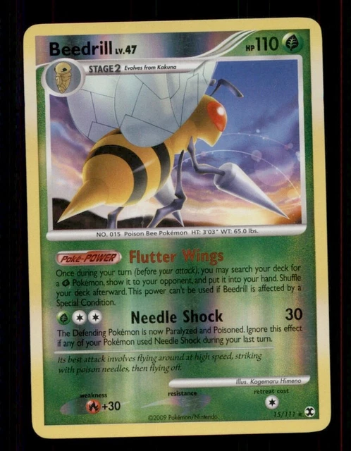 CARTE POKEMON BEEDRILL LV.47 Rising Rivals 15/111 EXC/NM Reverse Holo Rare JCG !!! EUR 0,92 ...