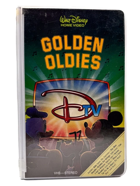 DISNEY VHS GOLDEN Oldies 1984 Animated Music Videos VTG White Clamshell ...