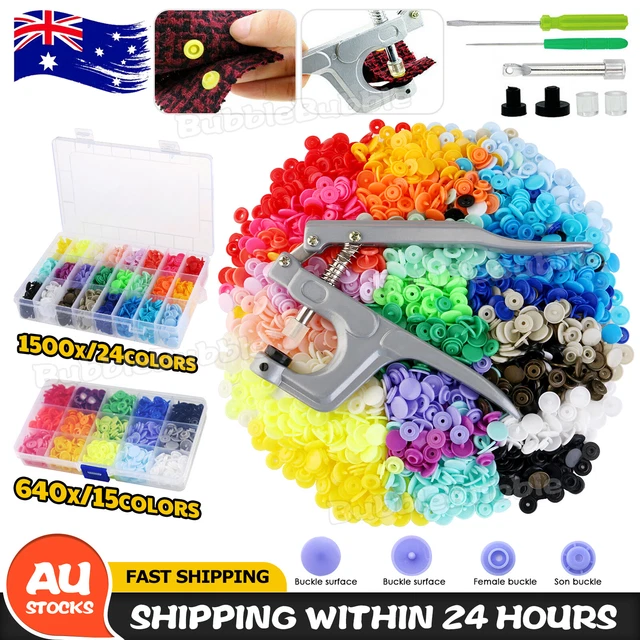 SNAP T5 PLASTIC Snaps Poppers Fastener Button Press Stud Plier Tool BOX ...