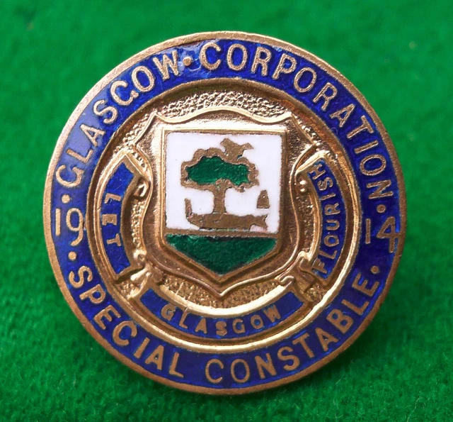 WW1 SCOTTISH SPECIAL Constables Badge Issued By Glasgow Corporation ...