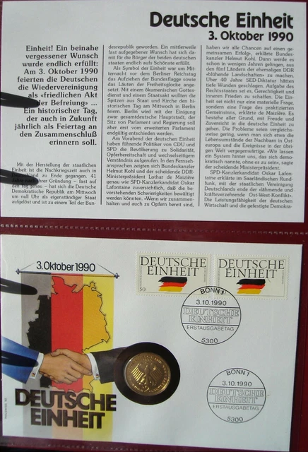 NUMISBRIEF DEUTSCHE EINHEIT, 03.10.1990 -- BRD EUR 3,80 - PicClick DE