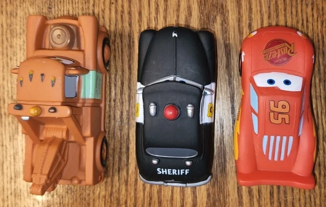 DISNEY PIXAR LIGHTNING McQueen Rust-eze Tow Mater Sheriff Mercury ...