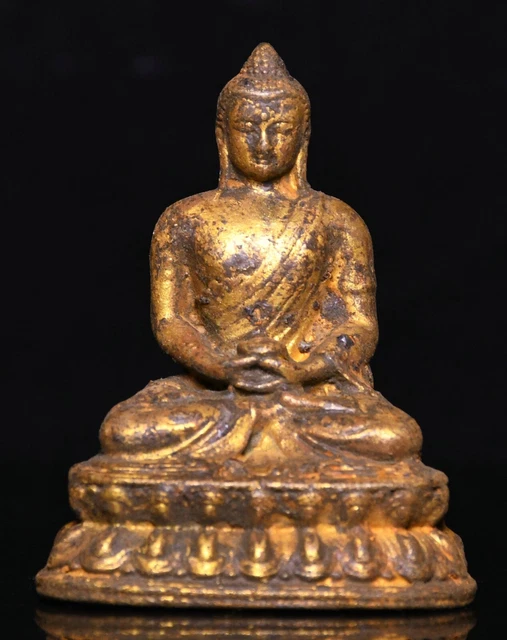 6CM OLD TIBET Buddhism Bronze Gild Sakyamuni Buddha Statue La statue de Bouddha. EUR 48,00 ...