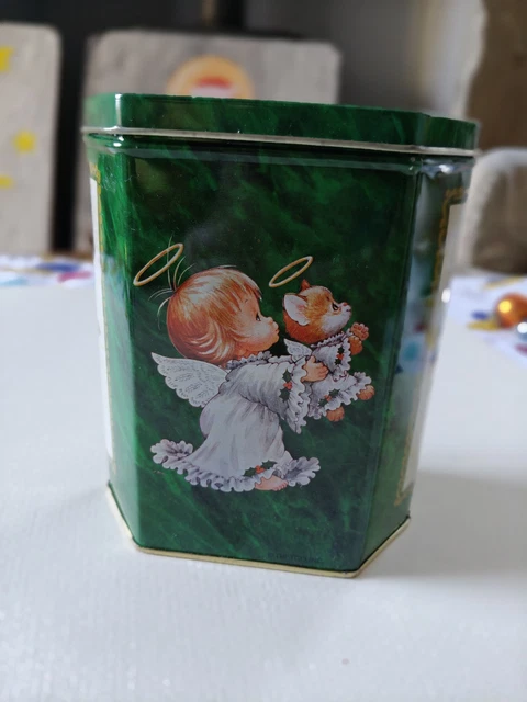 VINTAGE RUTH MOOREHEAD Little Angel Christmas Tin Retro Kitsch 90s 15cm ...