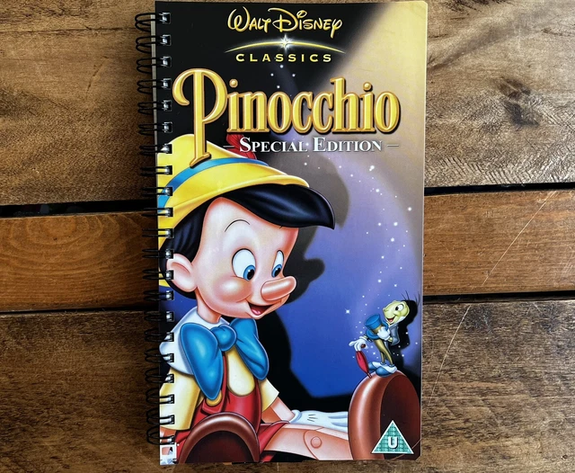 RECYCLED/UPCYCLED VINTAGE DISNEY VHS Cover Notebook - Pinocchio £7.00 ...