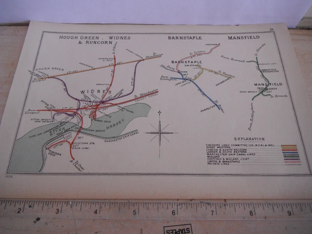 WIDNES HOUGH GREEN Farnworth Bold Runcorn Riv Mersey Barnstaple Railway ...