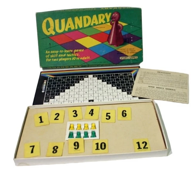 VINTAGE 1970 GAME QUANDARY Spears Games Incomplete Cool Box for Display ...