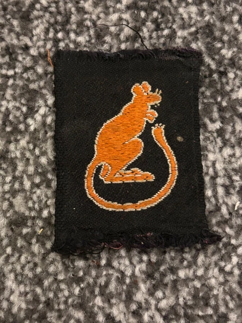 WW2 DESERT RAT British Army 7th Armoured Division Formation Sign Cloth ...