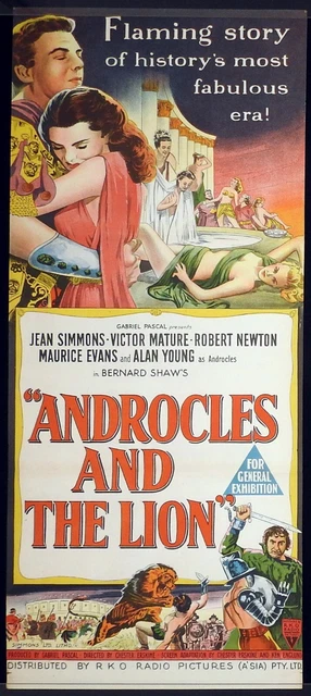 ANDROCLES AND THE LION Original Daybill Movie Poster Jean Simmons ...