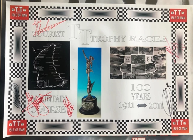 ISLE OF MAN TT Centenary Poster Multi Hand Signed £24.99 - PicClick UK