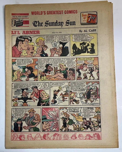VINTAGE JULY 22, 1956 The Sunday Sun Complete Comic Section 24 Coloured ...