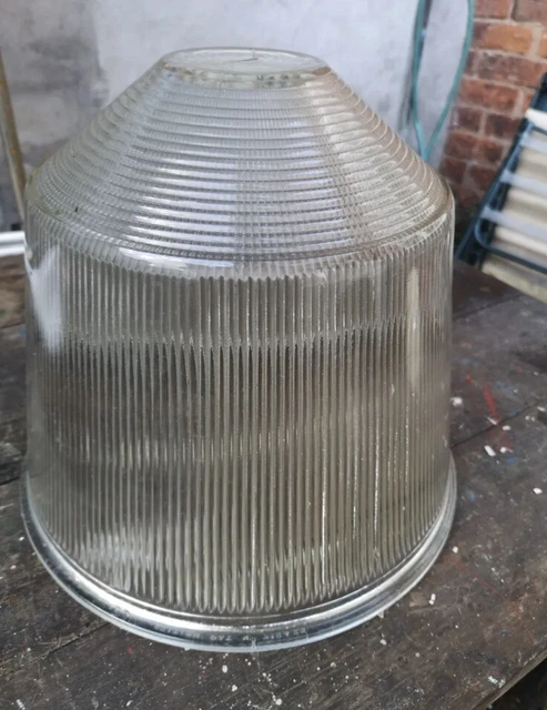 LARGE PRISMATIC HOLOPHANE Refractor Glass Street Lamp Shade Z6612 GEC £ ...