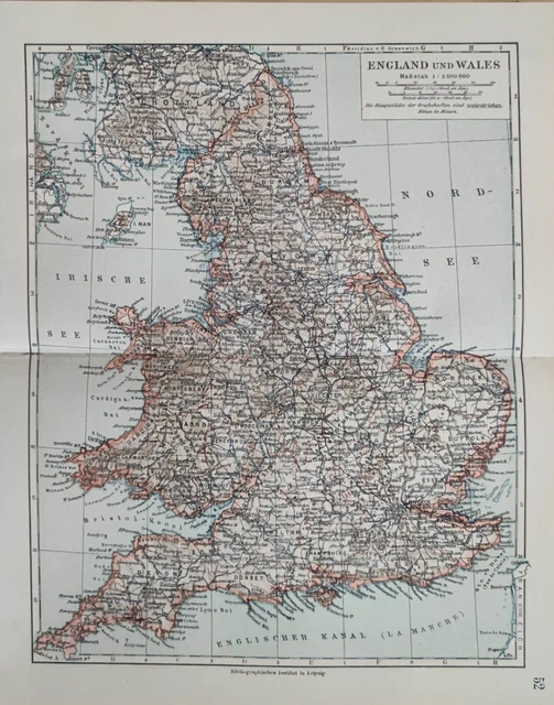 OLD MAP + England and Wales + 1885 + Great Britain, Essex, Hampshire ...