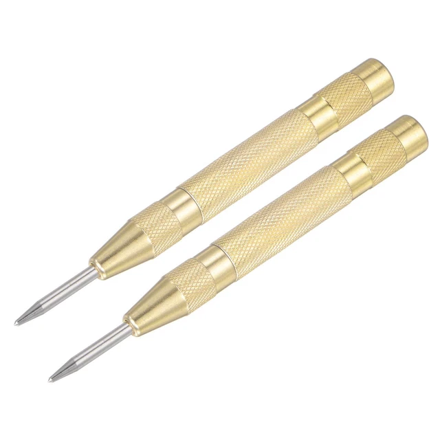 5& SPRING-LOADED ADJUSTABLE Automatic Center Hole Punch Puncher Yellow ...