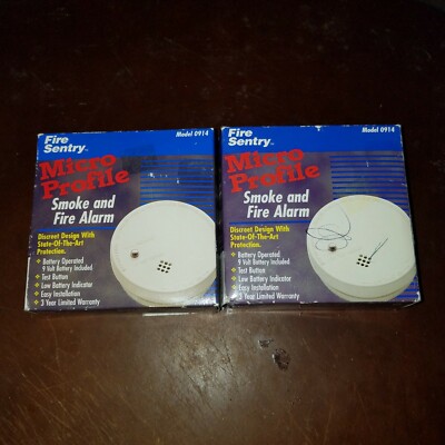 FIRE SENTY MICRO Profile Smoke and Fire Alarm Model 0914 (Lot of 2) £22 ...
