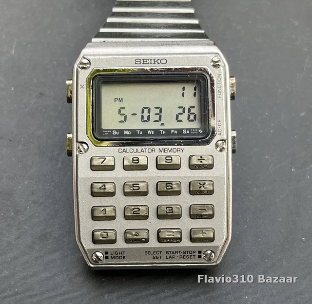 RARE 1982 VINTAGE SEIKO Calculator C515-5009 Japan S 32mm Aluminum ...