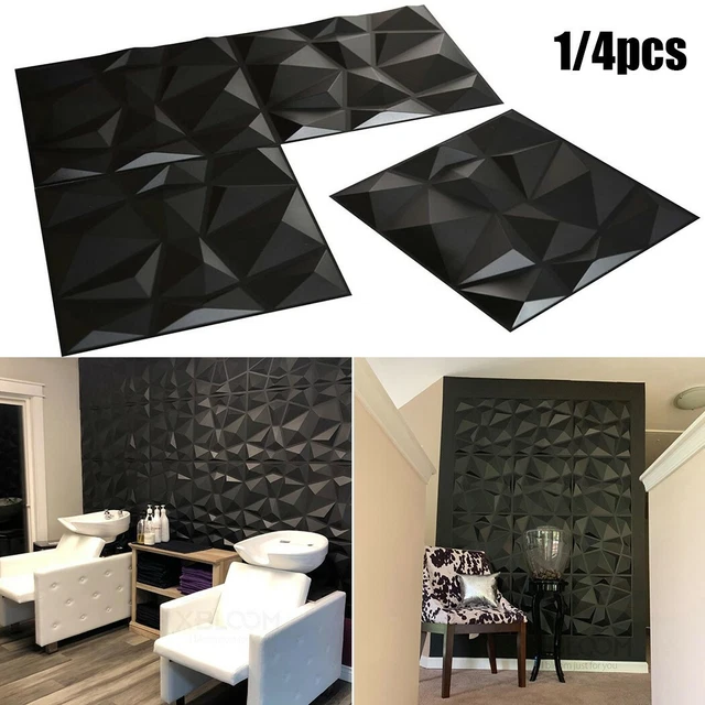 3D DECORATIVE INTERIOR Wall-Panels Covering Diamond Plastic Cladding ...
