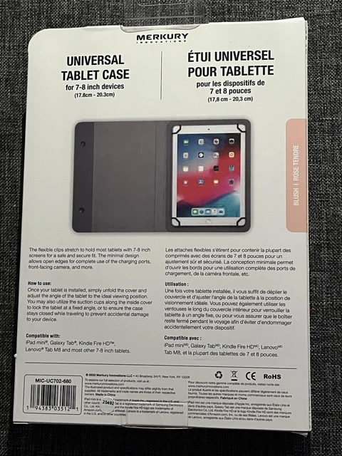 MERKURY PINK ROSE Tablet Case For 7-8 Inch Devices Ipad Mini 1 2 3 4 5 ...