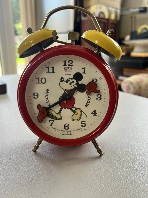 MICKEY MOUSE ALARM Clock 1987 Walt Disney Original Made In Germany £15. ...