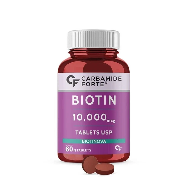 CARBAMIDE BIOTIN 10 000mcg Maximum Strength High Potency Tabs Hair Skin ...