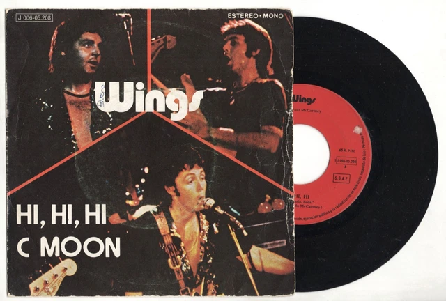 PAUL MCCARTNEY WINGS Hi / C Moon 1972 Original Spain Single Beatles EUR ...