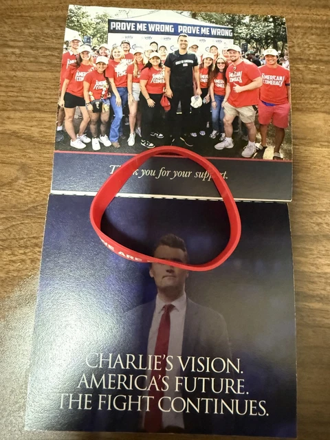NEW &WE ARE Charlie Kirk" Turning Point Usa Red Wristband New £7.13 ...