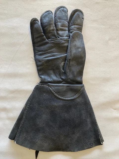VINTAGE LEATHER 1950’S Motorcycle Biker Gloves Gauntlets Triumph Silver ...