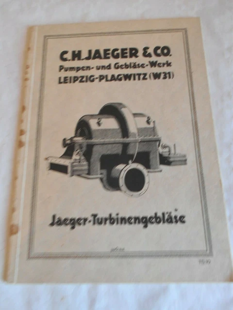 VINTAGE CATALOGUE C.H.JAEGER & Co turbine pumps 1930s £17.28 - PicClick UK