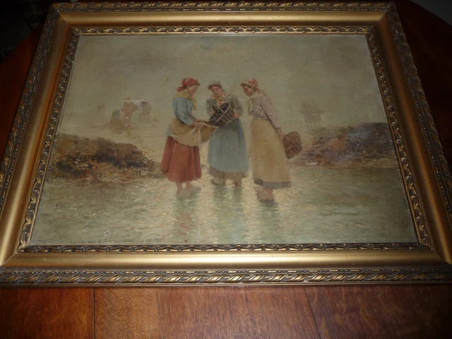 RARE TABLEAU ANCIEN HUILE SUR TOILE signée en bas a droite PIERRE TESTU ...