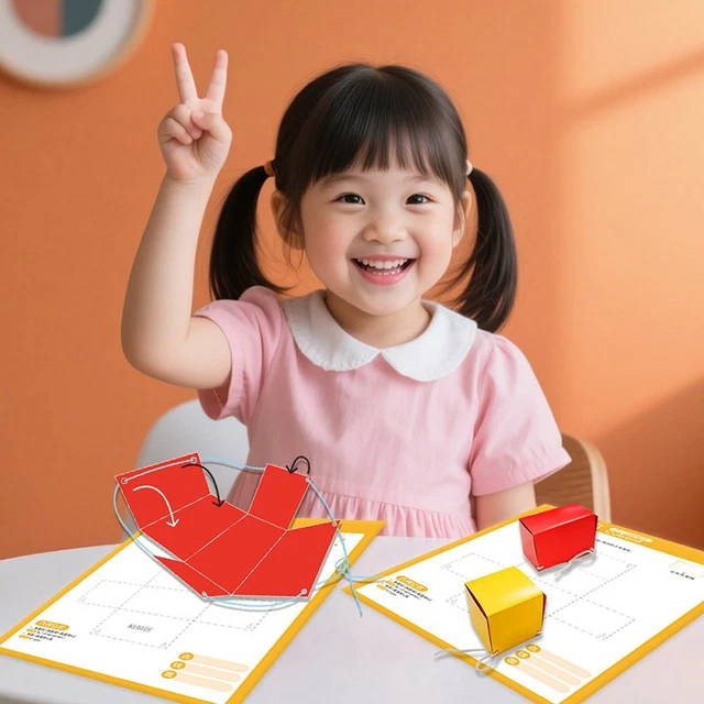 PULL STRING 3D Geometry Learning Book DIY Solid Books Solids Geometric ...