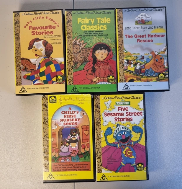5X VHS GOLDEN Book Video Classics, Poky, Fairy Tale Classic, Sesame ...