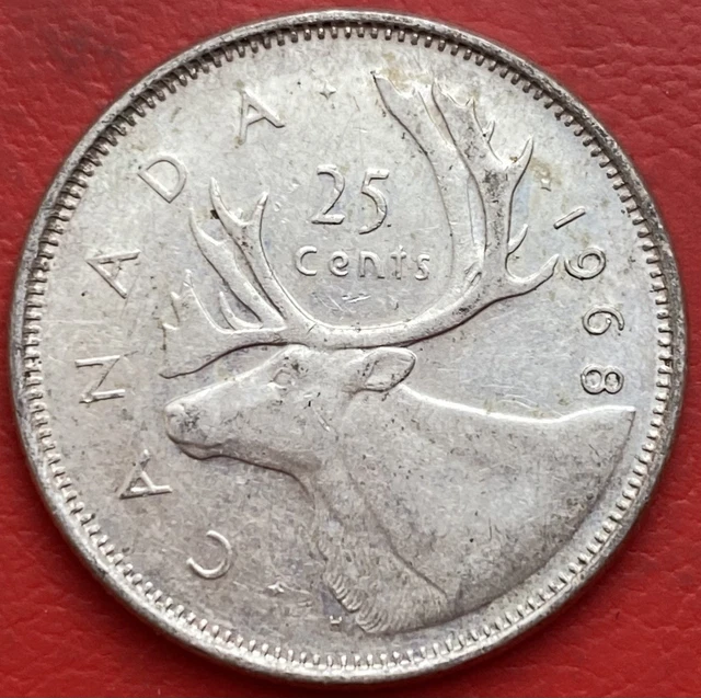 CANADA 🇨🇦 1968 25 Cent coin - 50% silver £2.22 - PicClick UK