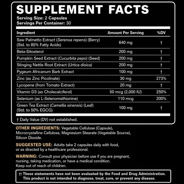PROSTGUARDD PROSTATE SUPPORT Capsule Daily Men's Wellness Supplement 60 ...